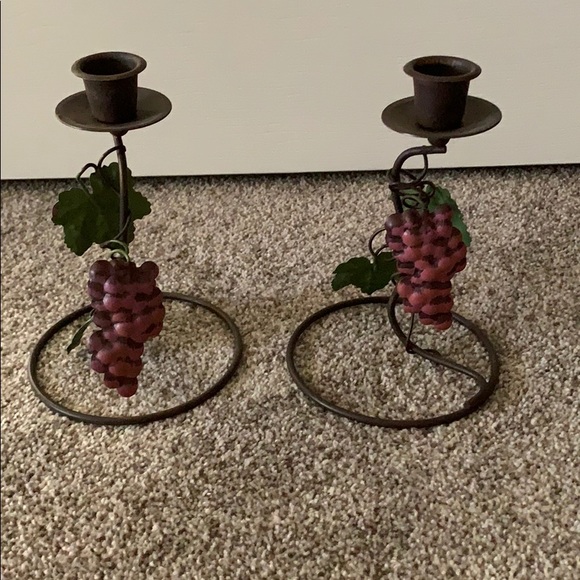 Accents | New Grapevine Metal Candle Sticks Set Of 2 | Poshmark